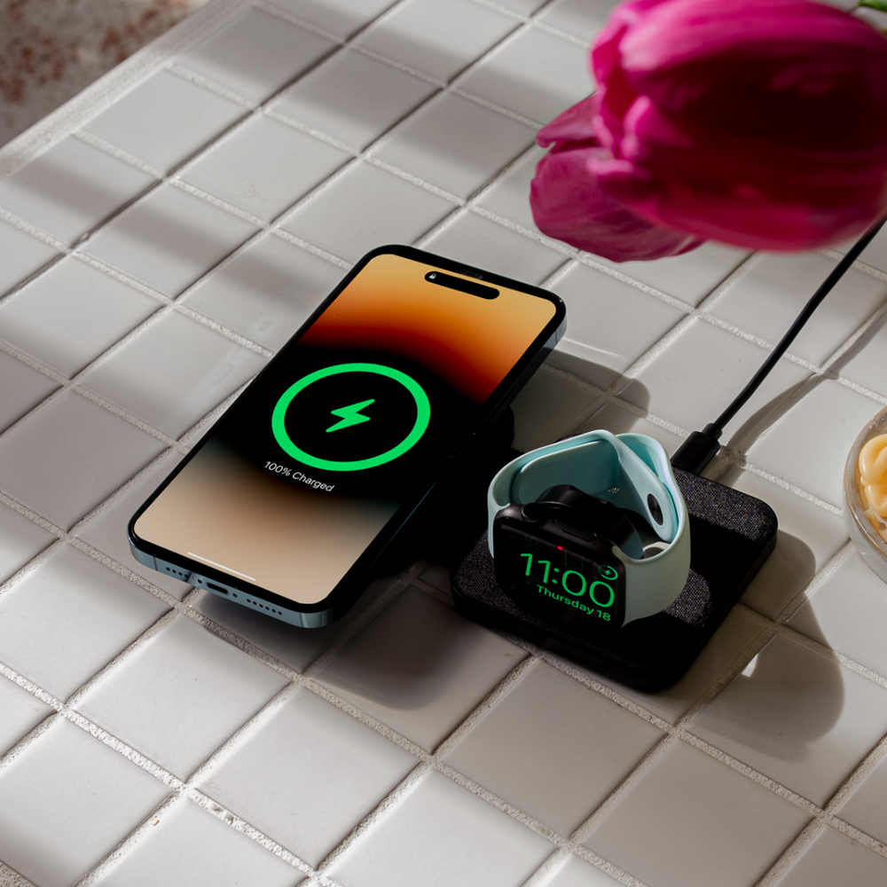 PowerBase Go Duo - 2 in 1 Wireless Travel Charger